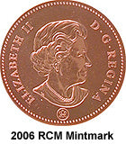 Canada Steel 2006 1 cent (Elizabeth II) 2.35gr
