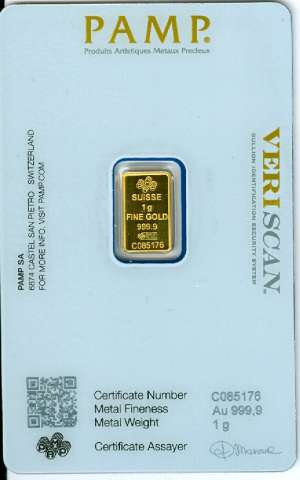 PAMP Gold .9999 1 gr. Bar